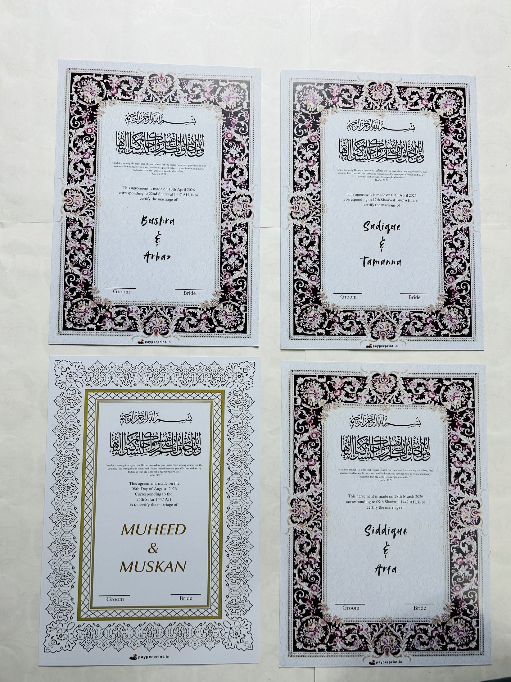 Nikah Nama (Islamic Marriage Contract) – Official and Customizable | U